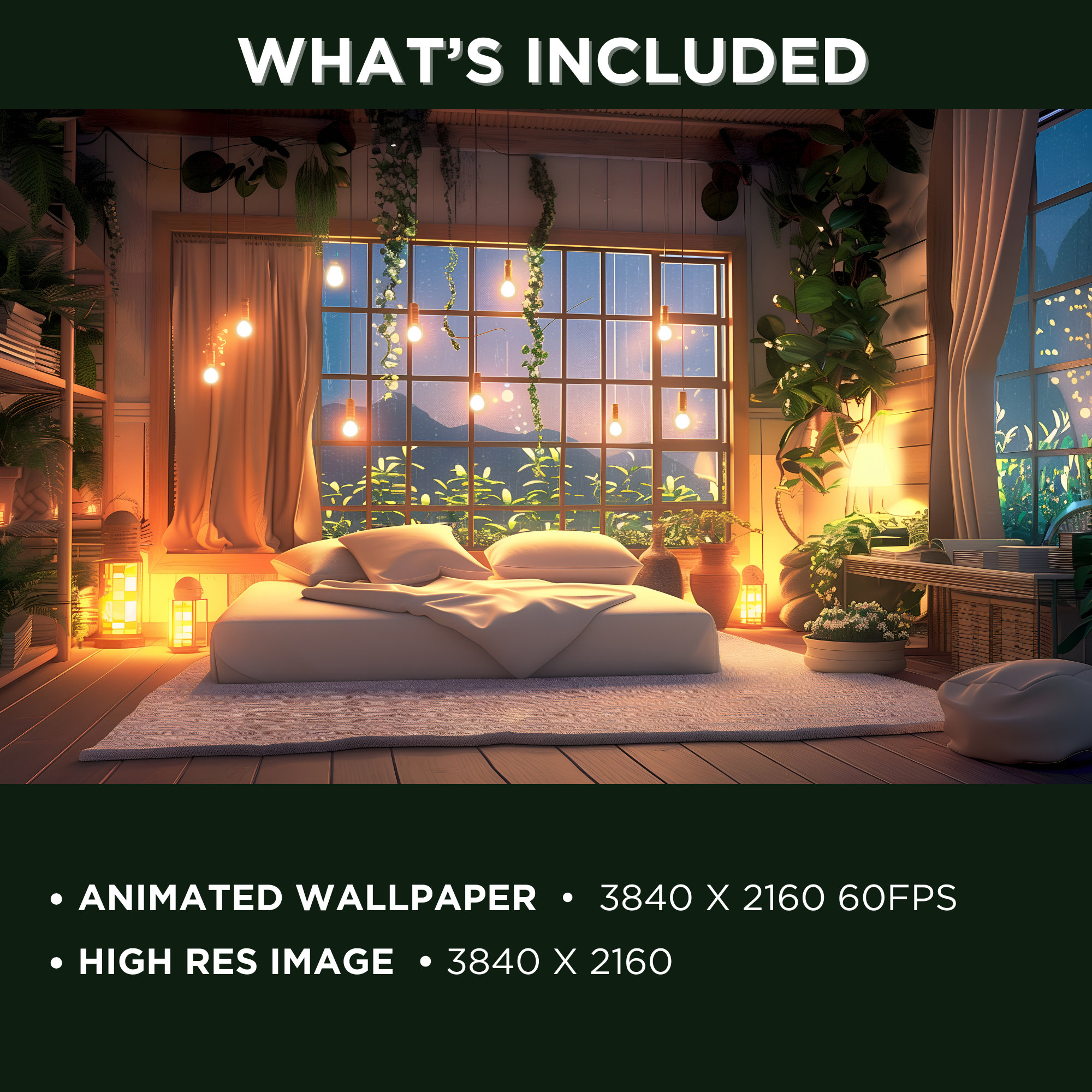 Stream Animated Live Luminary Loft Background Wallpaper Rain & Mood ...