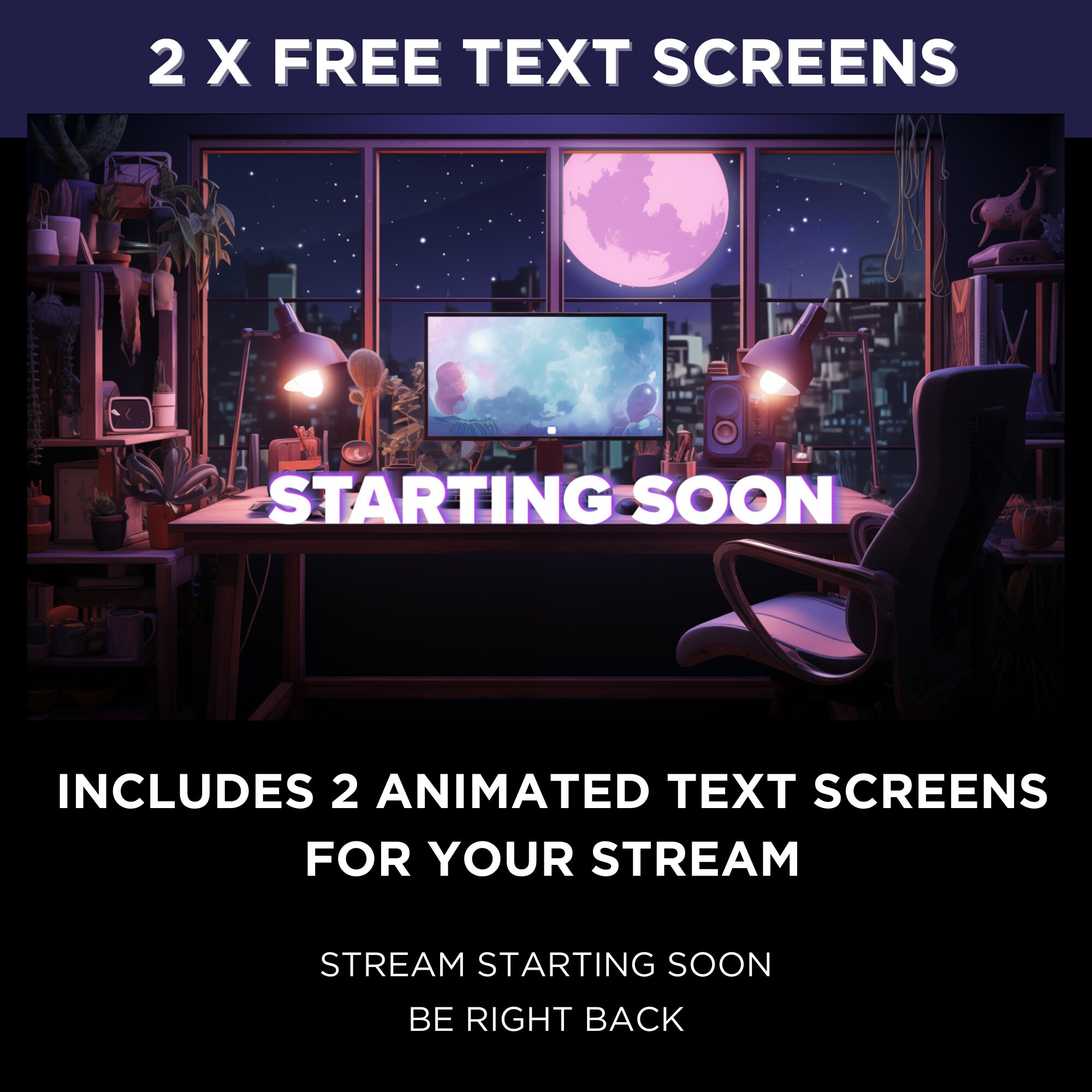 Stream Animated Live Background Twitch OBS Overlay Looped Vtuber 4K ...