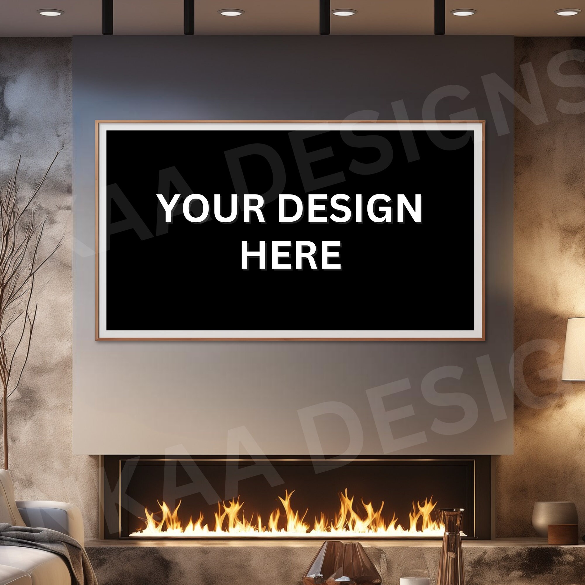 Canva Samsung Frame TV Mockup Templates Rustic Theme - Easy Drag and ...