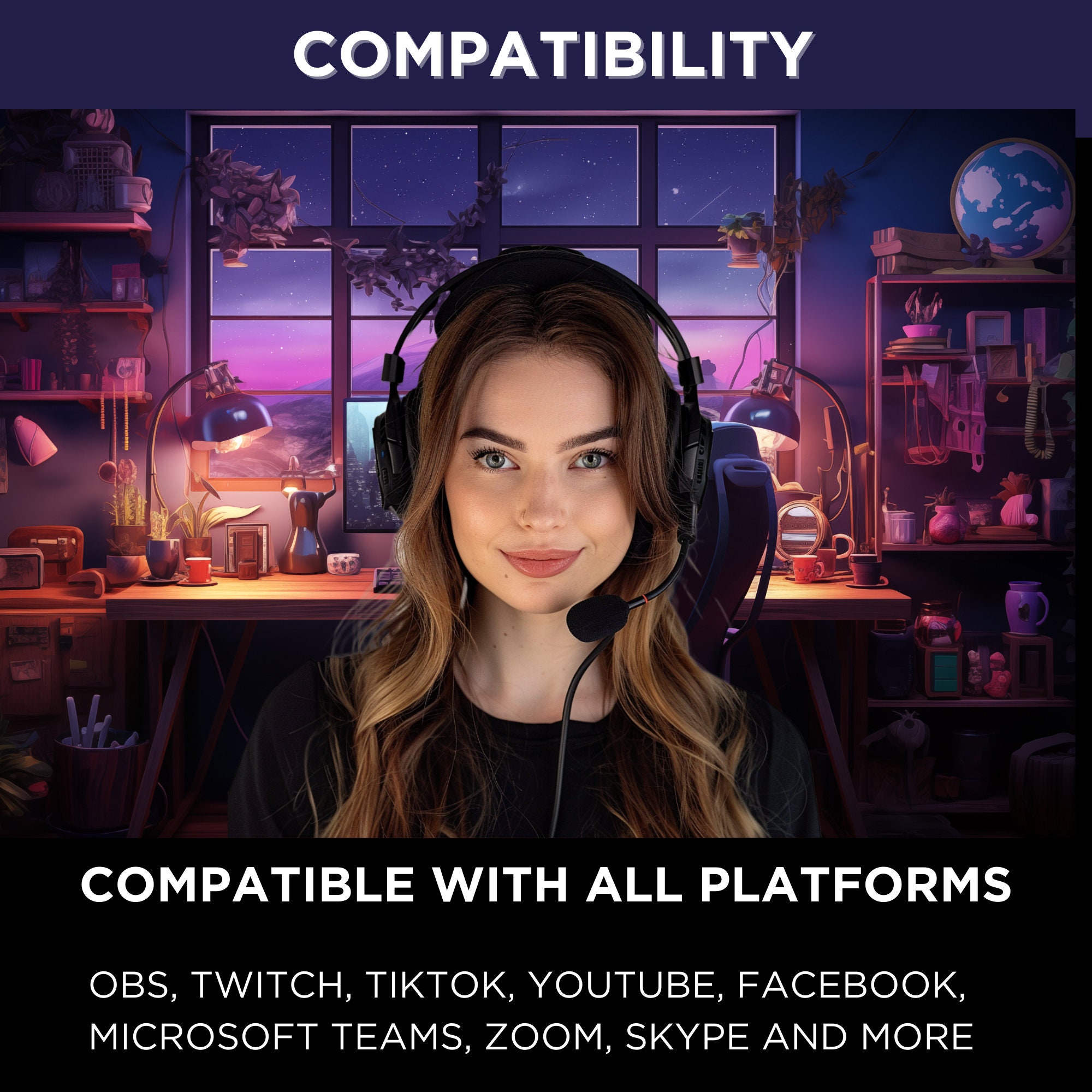 Stream Animated Live Pink Mountain Background With Green Screen Twitch ...