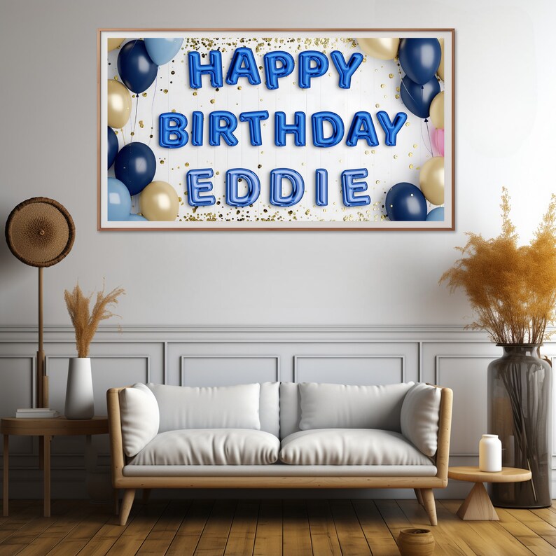 Personalised Animated Happy Birthday "name" Samsung Frame TV Art Motion ...