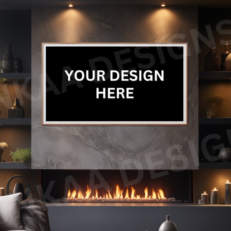 Canva Samsung Frame TV Mockup Templates Stone Theme Easy - Etsy