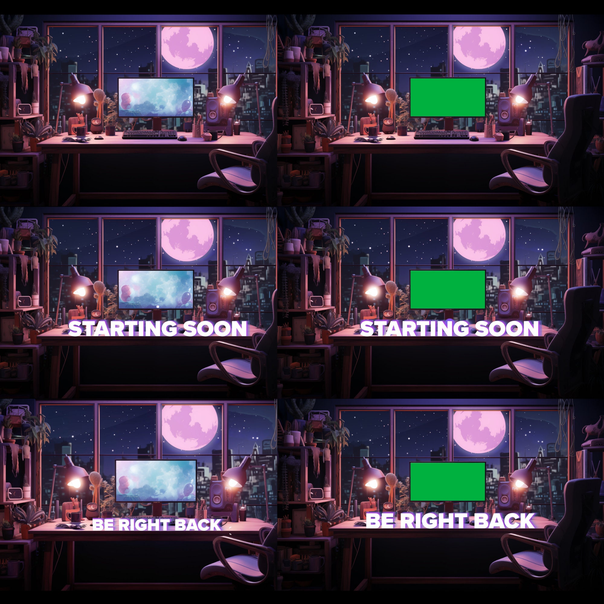 Stream Animated Live Background Twitch OBS Overlay Looped Vtuber 4K ...