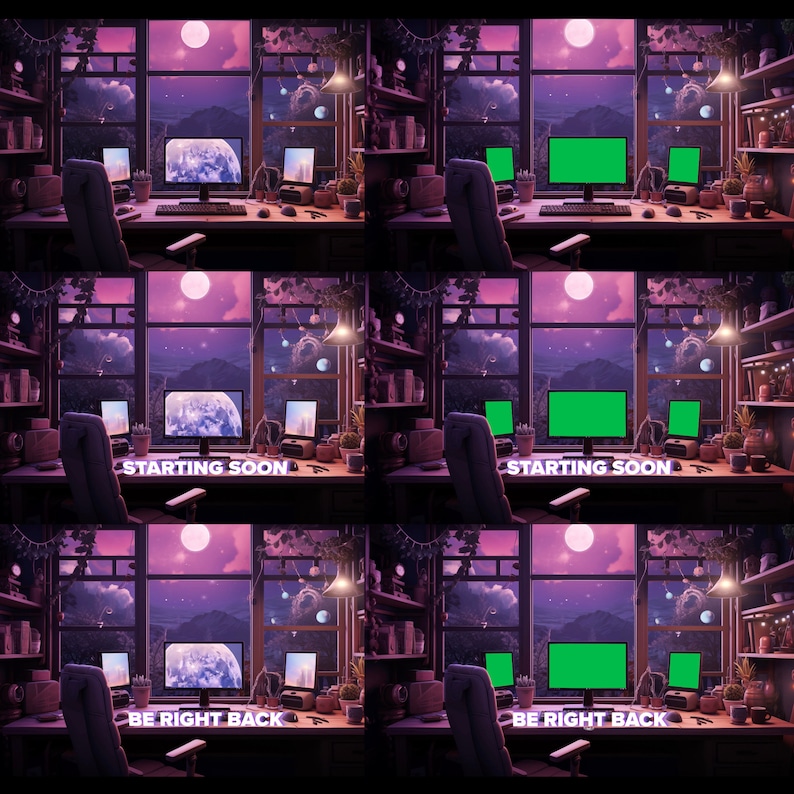 Stream Animated Live Pink Tranquil Office Background With Green Screen ...