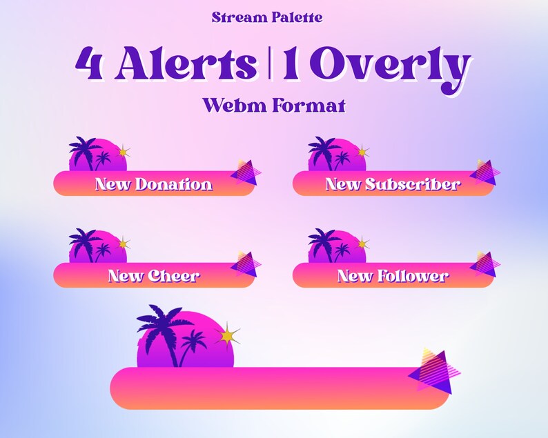 80's Style Retro Animated Stream Graphics Pack | Twitch Animations ...