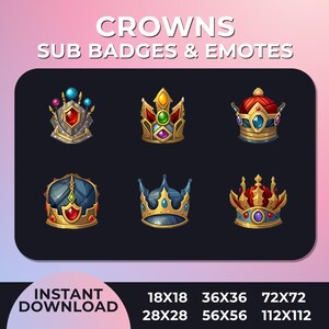 Crown Twitch Subscriber Badges | Bit Badges | Tier Badges | Cheer ...