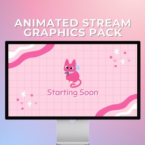 Cute Cat Theme Animated Streaming Graphics Pack for Live Streaming ...