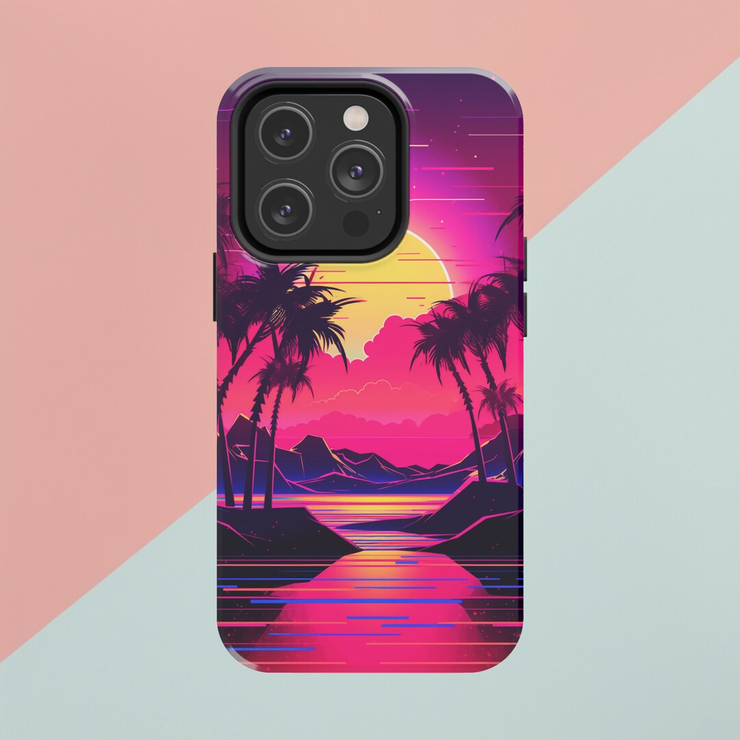 California 80s Synthwave Aesthetic Phone Case Iphone Case 8 X - Etsy