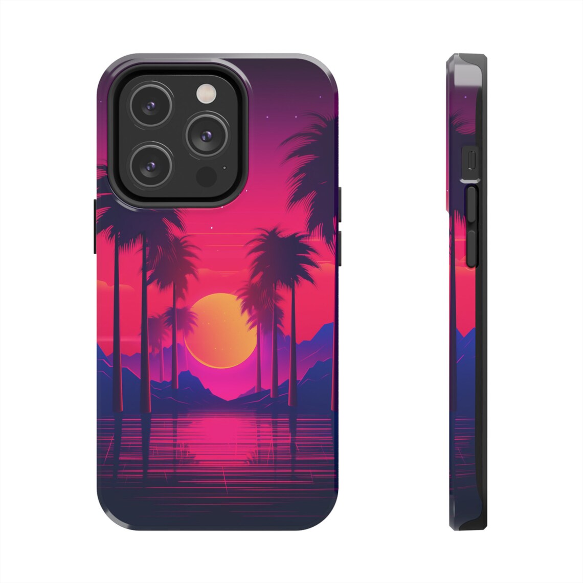 California 80s Synthwave Aesthetic Phone Case for iPhone 15 Pro Max, 14 ...