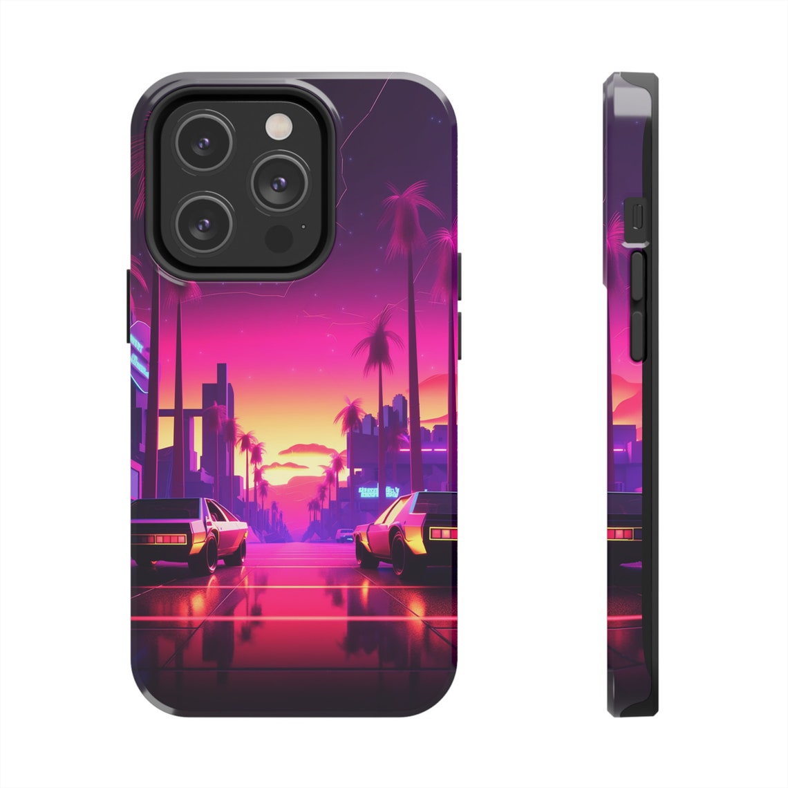 California 80s Synthwave Aesthetic Phone Case for iPhone 15 Pro Max, 14 ...