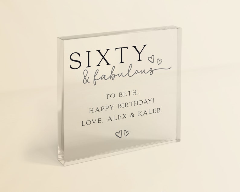 60th Birthday Gift | Sixty and Fabulous Personalised Sixtieth Birthday ...