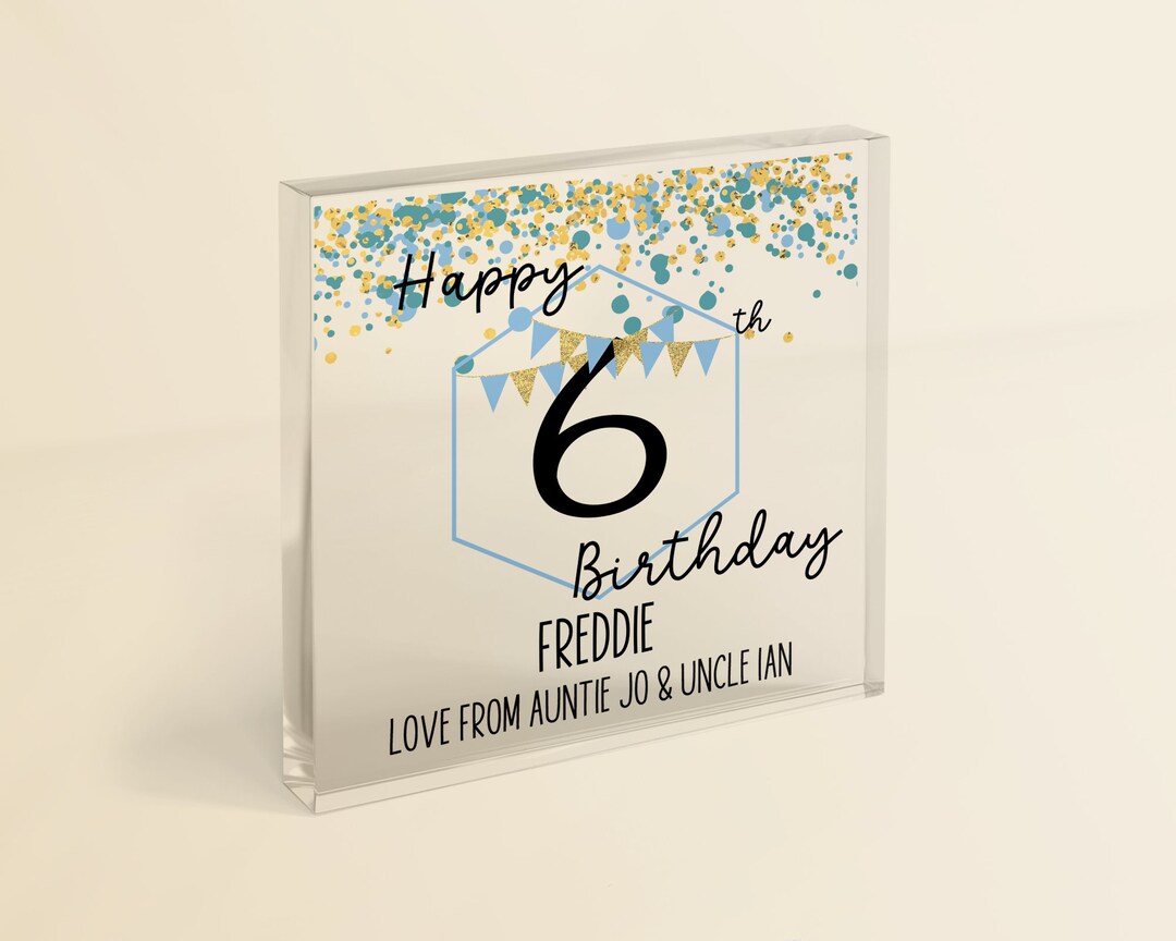 6th Birthday Gift | Personalised Sixth Birthday Keepsake for Girl or ...