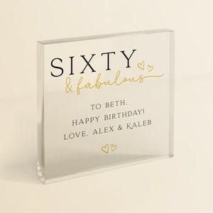 60th Birthday Gift | Sixty and Fabulous Personalised Sixtieth Birthday ...