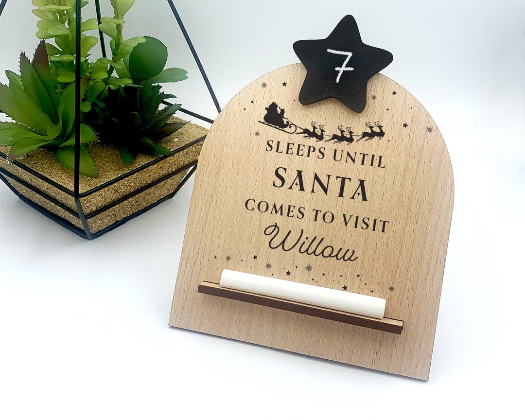Christmas Countdown | 'sleeps Until Santa Comes to Visit' Personalised ...