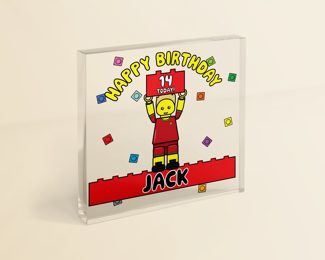 Birthday Boy Brickman Gift | Boy Birthday Age Gift | Personalised ...