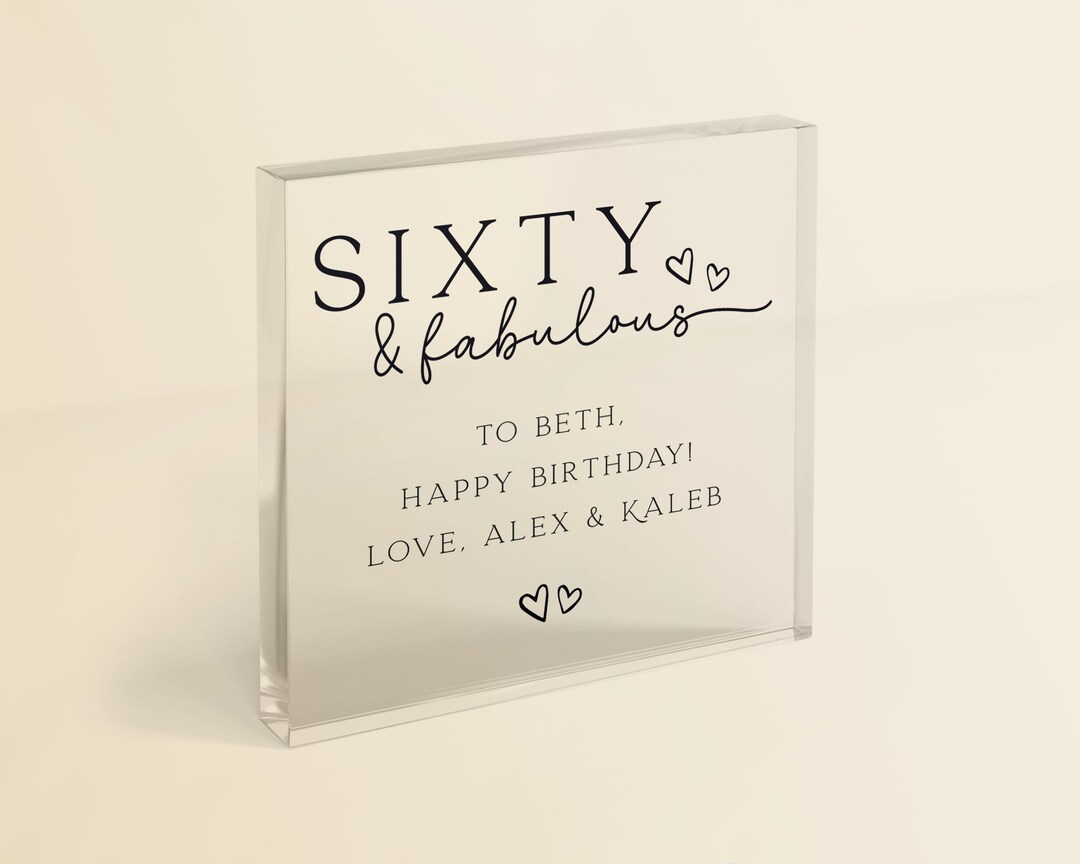 60th Birthday Gift | Sixty and Fabulous Personalised Sixtieth Birthday ...