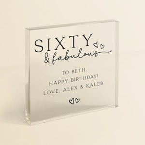 60th Birthday Gift | Sixty and Fabulous Personalised Sixtieth Birthday ...