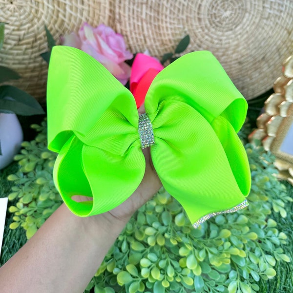 Neon Yellow Bow - Etsy