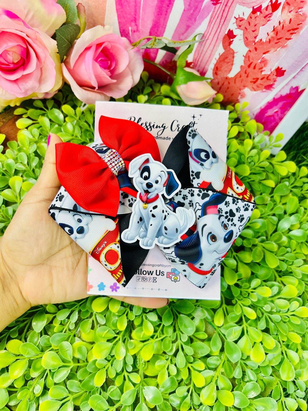 101 Dalmatians Hair Bow for Girls Dalmatian Hair Clip Dalmatians ...