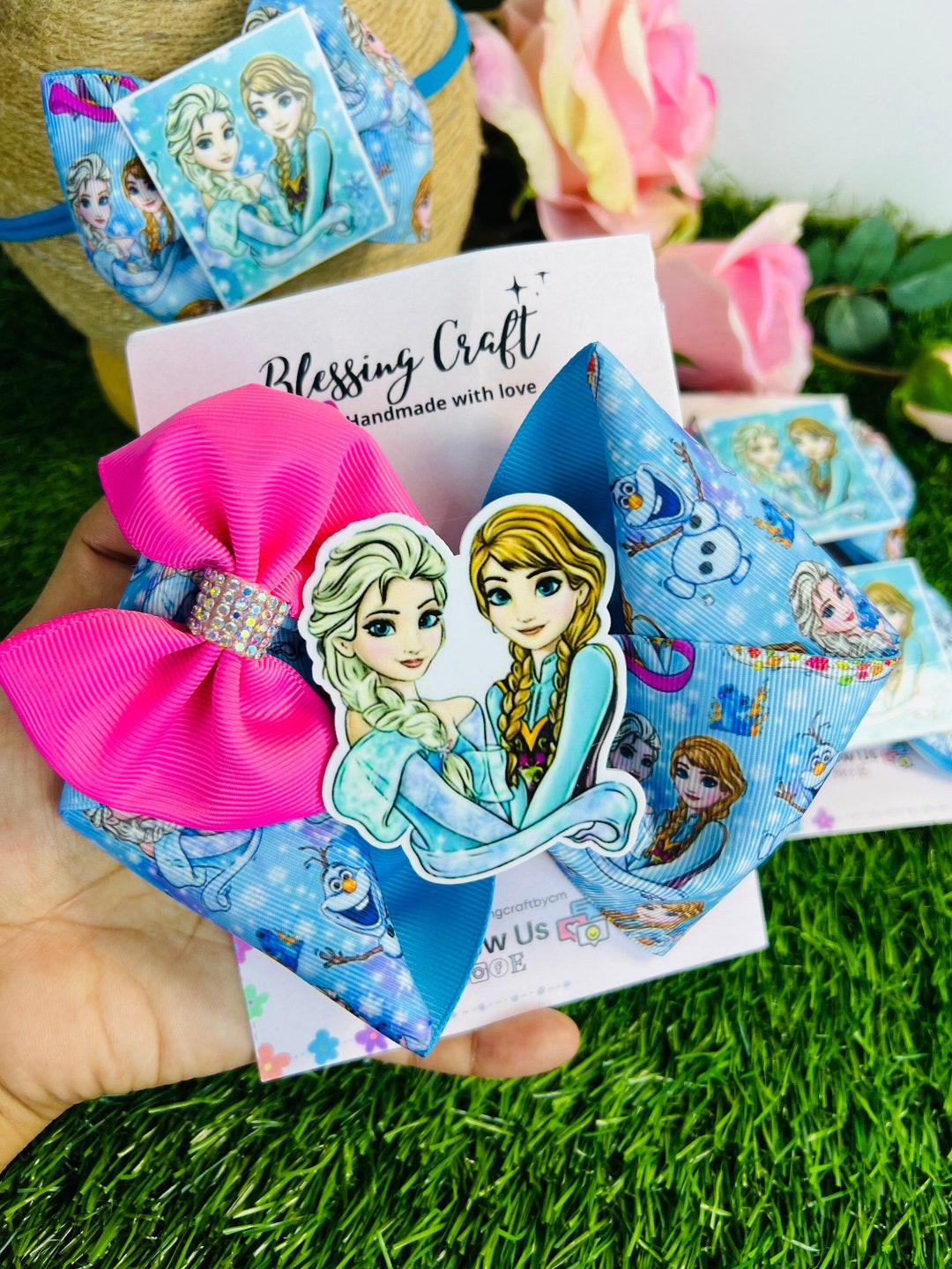 Elsa and Anna Bow, Princess Frozen Hair Bows , Elsa Hair Bow, Epcot ...