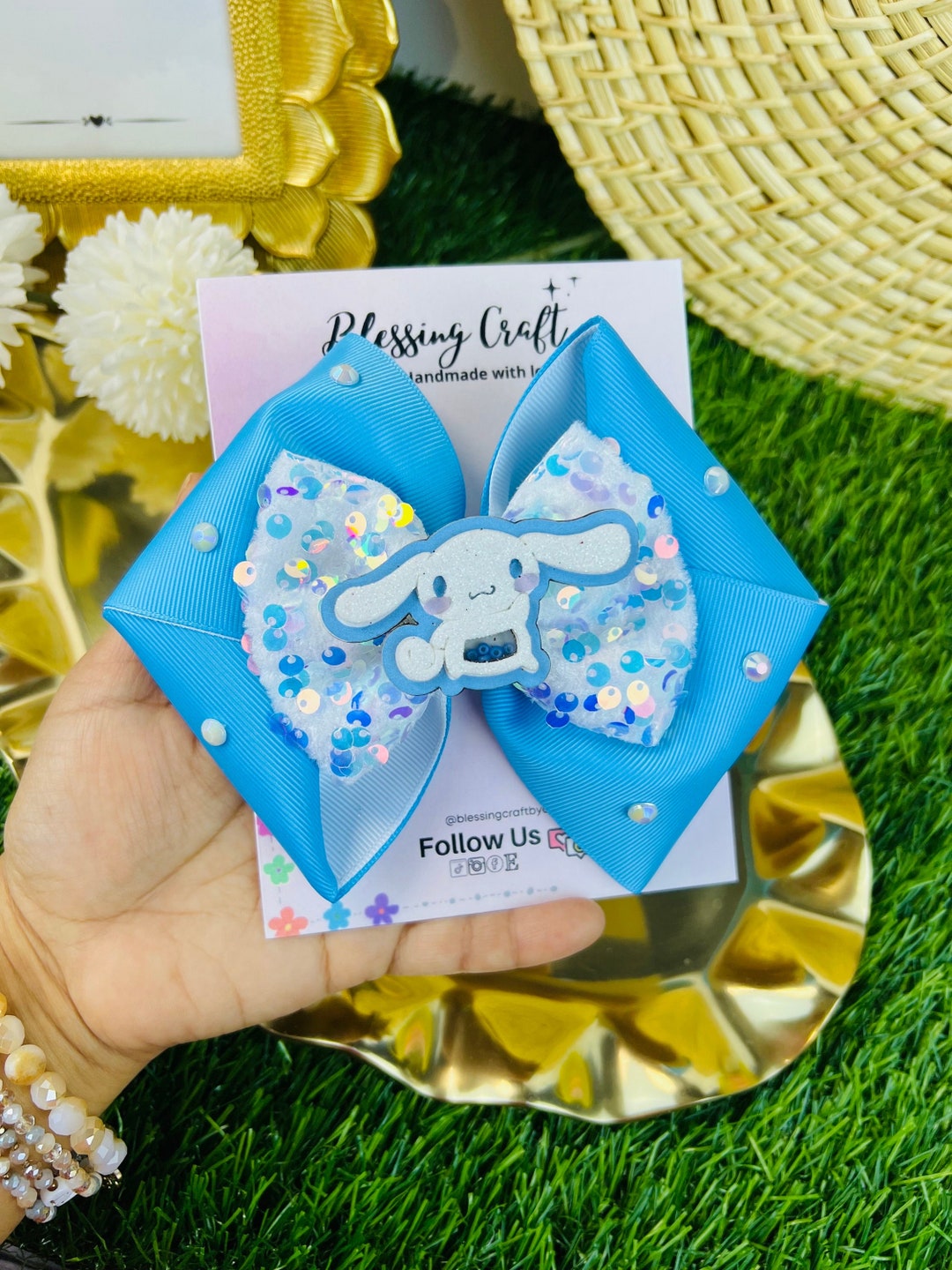 Cinnamoroll Hair Bow for Girls, Cinnamoroll Bunny Hair Bow for Girls ...