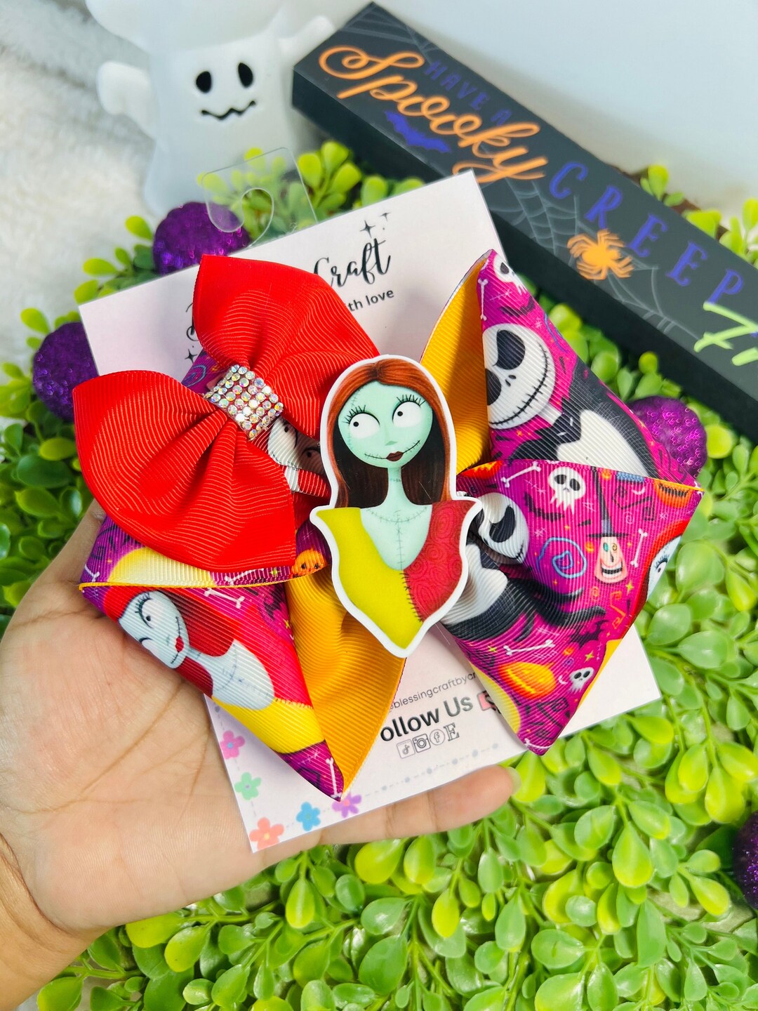 Sally Jack Bow for Girls, Nightmare Before Christmas Bow, Jack ...