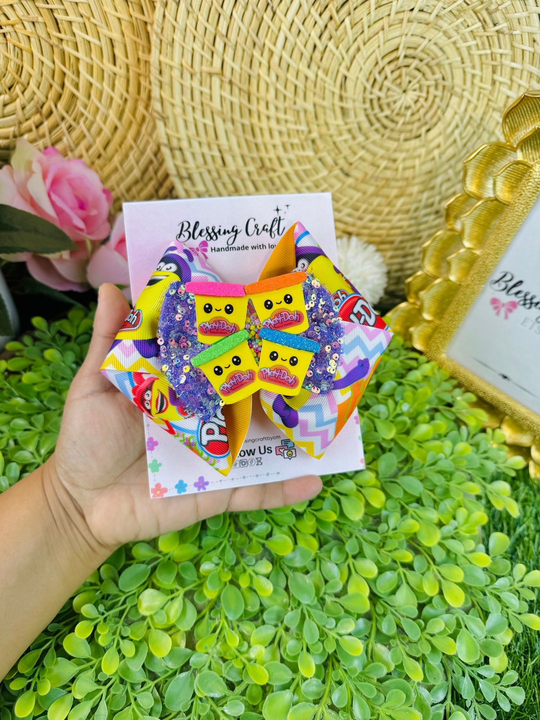 Play-dough Hair Bow, Play-dough Birthday Party, Play-dough Themed, Bows ...