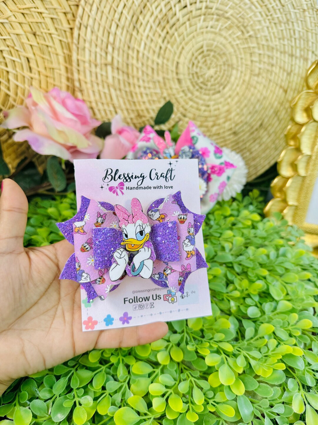 Daisy Hair Bow, Daisy Duck Bows, Daisy Bows, Daisy Duck Themed, Daisy ...