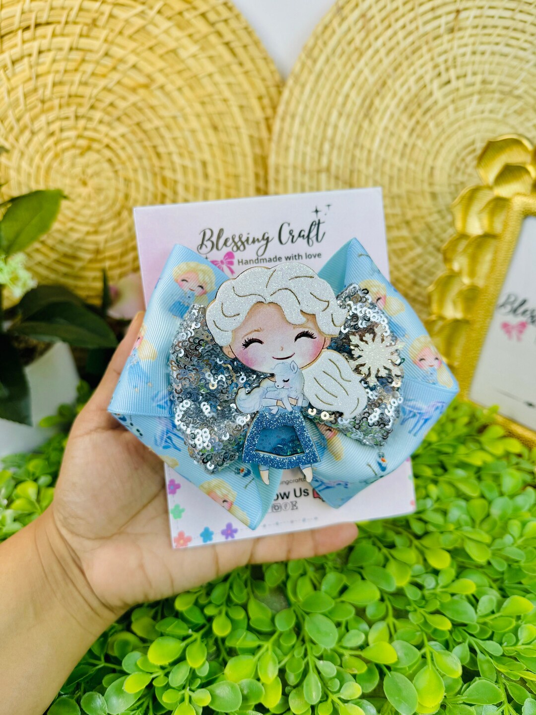 Elsa Bow, Princess Frozen Bow, Elsa Hair Bow, Epcot Magical Trip ...