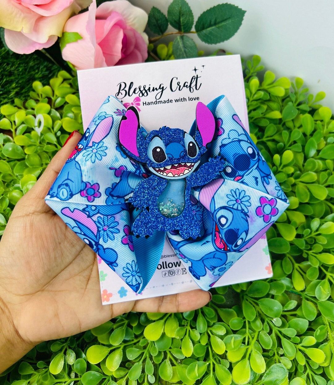 Ohana Hair Bow, Hawaiian Hair Bows, Lilo Hair Bow, Blue Alien Hair Bow ...