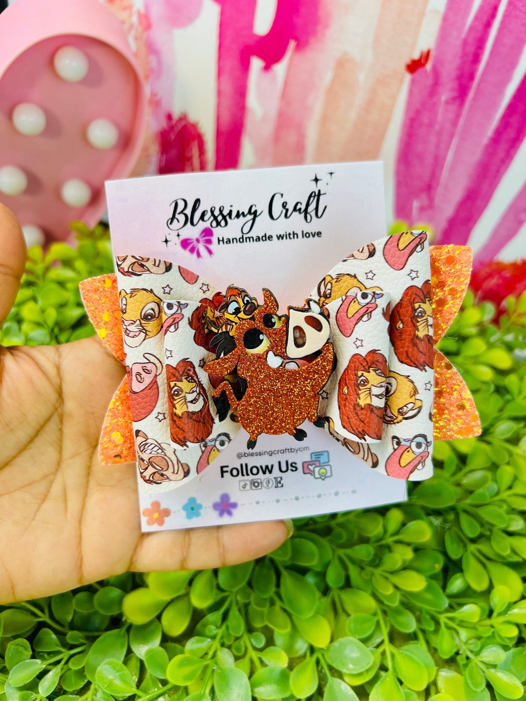 Hakuna Matata Hair Bow for Girls, Lion King Hair Bow, Timon and Pumba ...