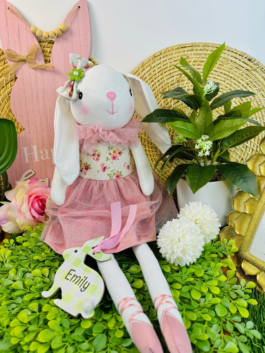 Cute Bunny Ballerina, Vintage Stuffed Rabbit Doll, Pretty Vintage Bunny ...