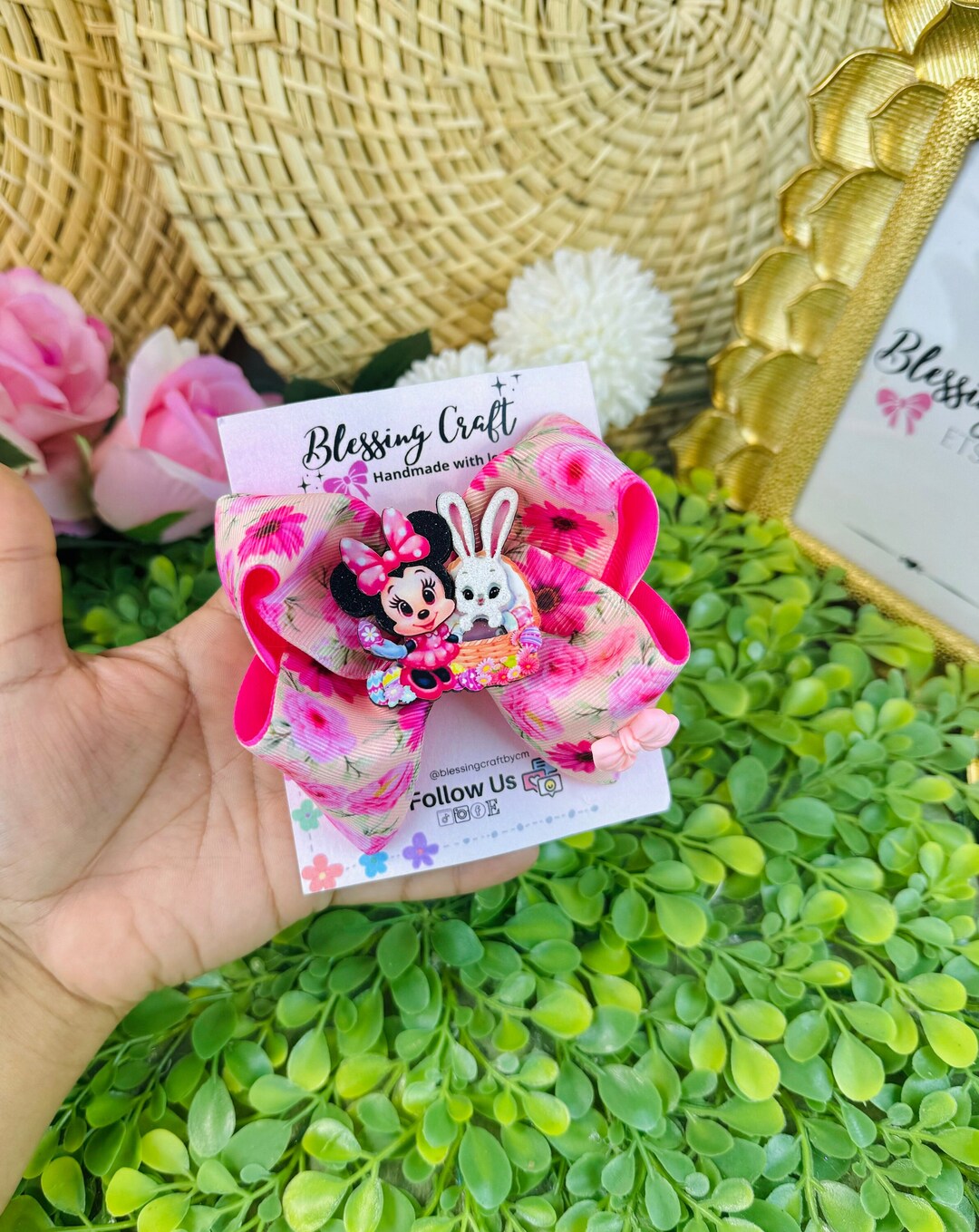 Minnie Mouse Bow, Disney Spring Bows, Minnie Hair Clips for Girls ...