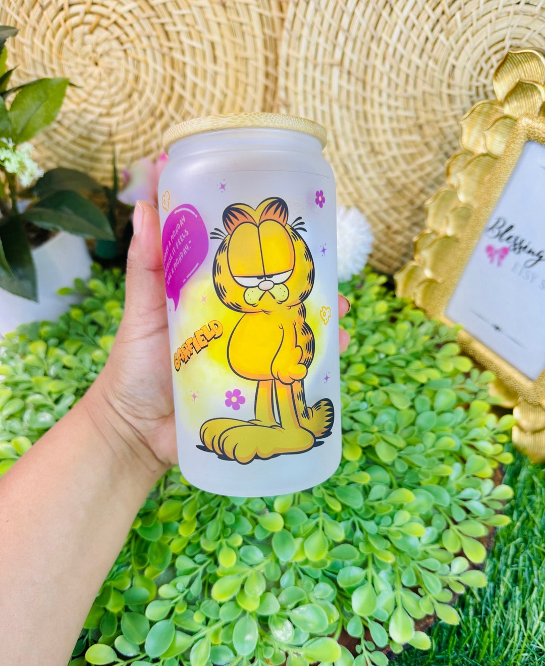 Garfield Glass Can, Garfield Movie Cup, Garfield Coffee, Garfield ...