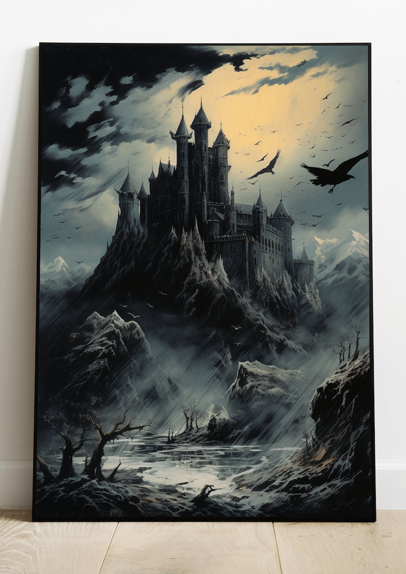 Dark Fantasy Art Poster | Bleak Castle | A4 Poster Art Print | Wall ...