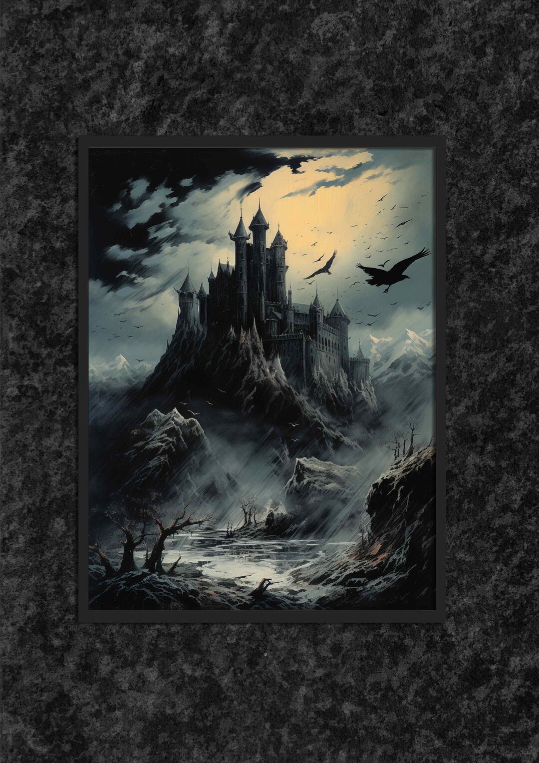 Dark Fantasy Art Poster | Bleak Castle | A4 Poster Art Print | Wall ...