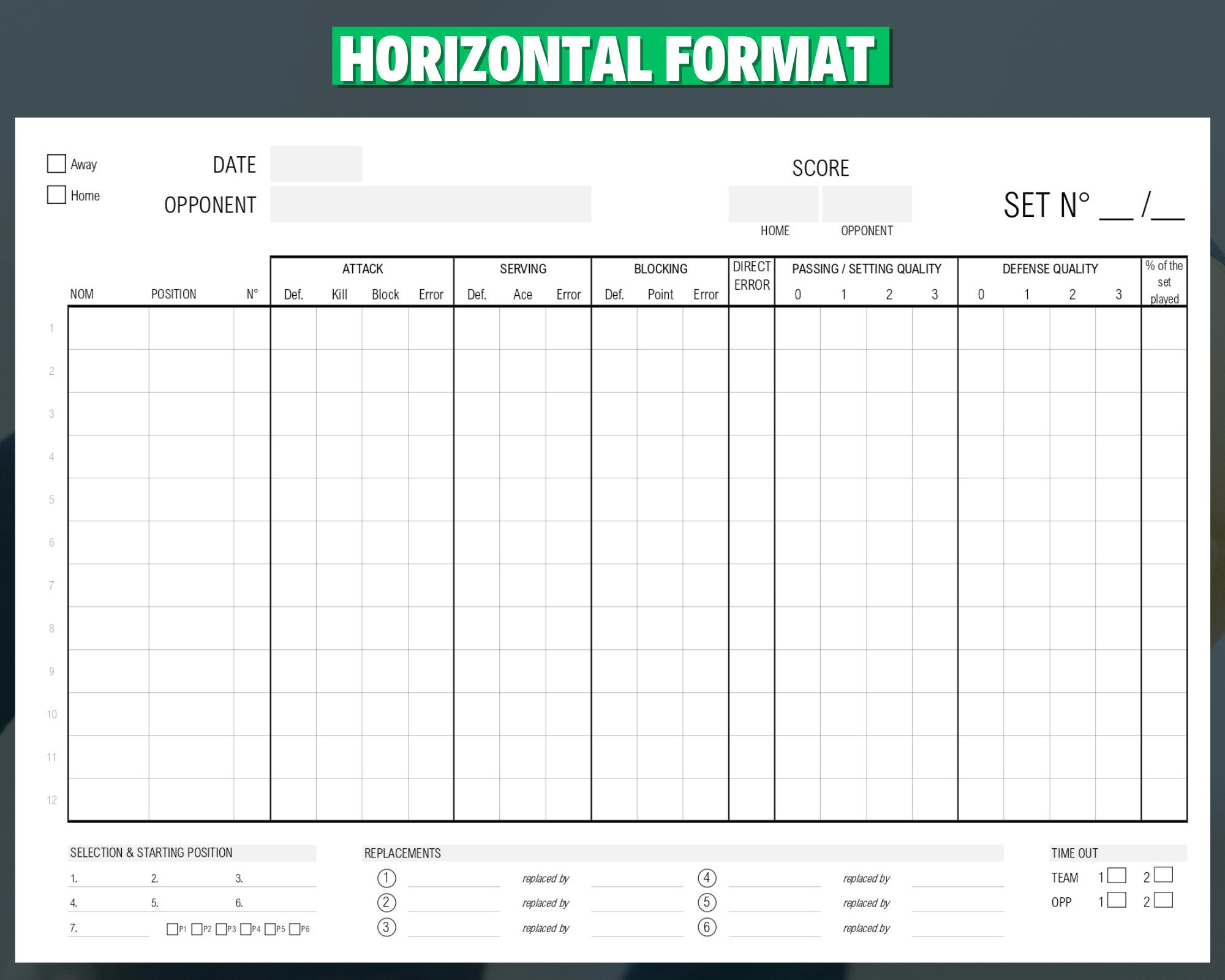 Volleyball Statistics Printable Sheet | Perfect for Teams, Coachs and ...