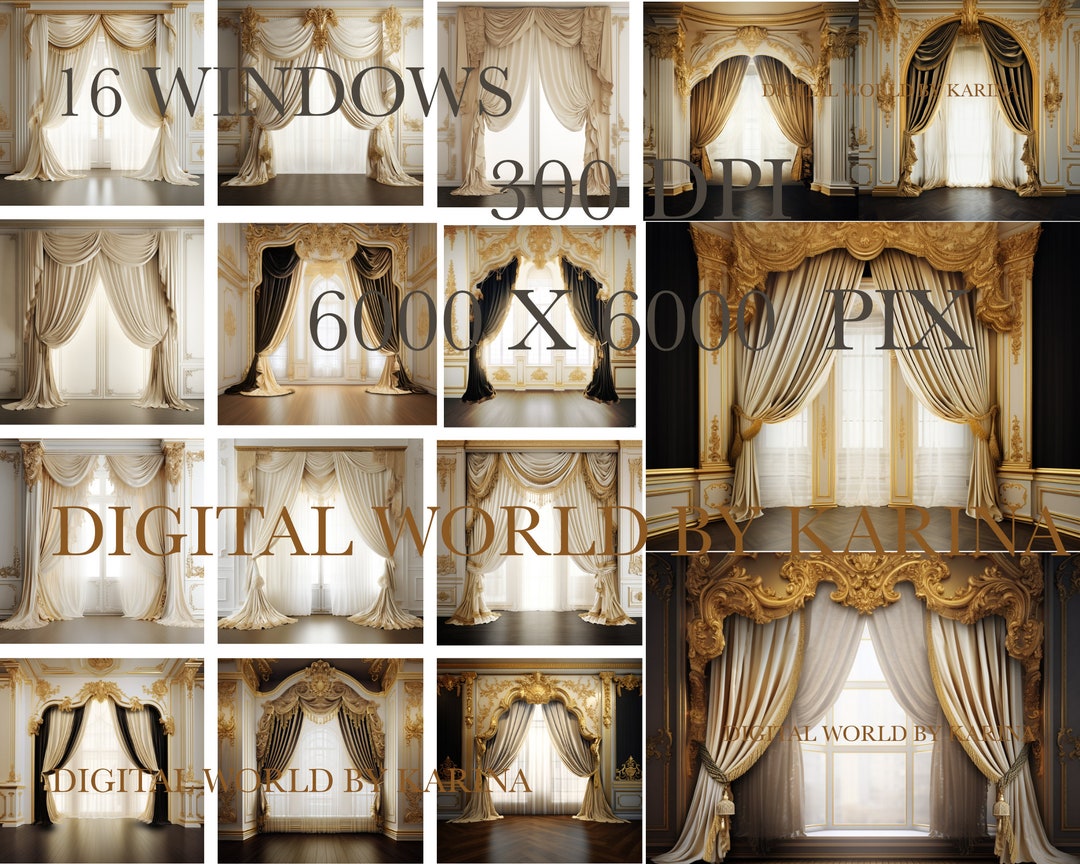 Windows Backdrops Set of 16 | Digital Backdrops - Etsy