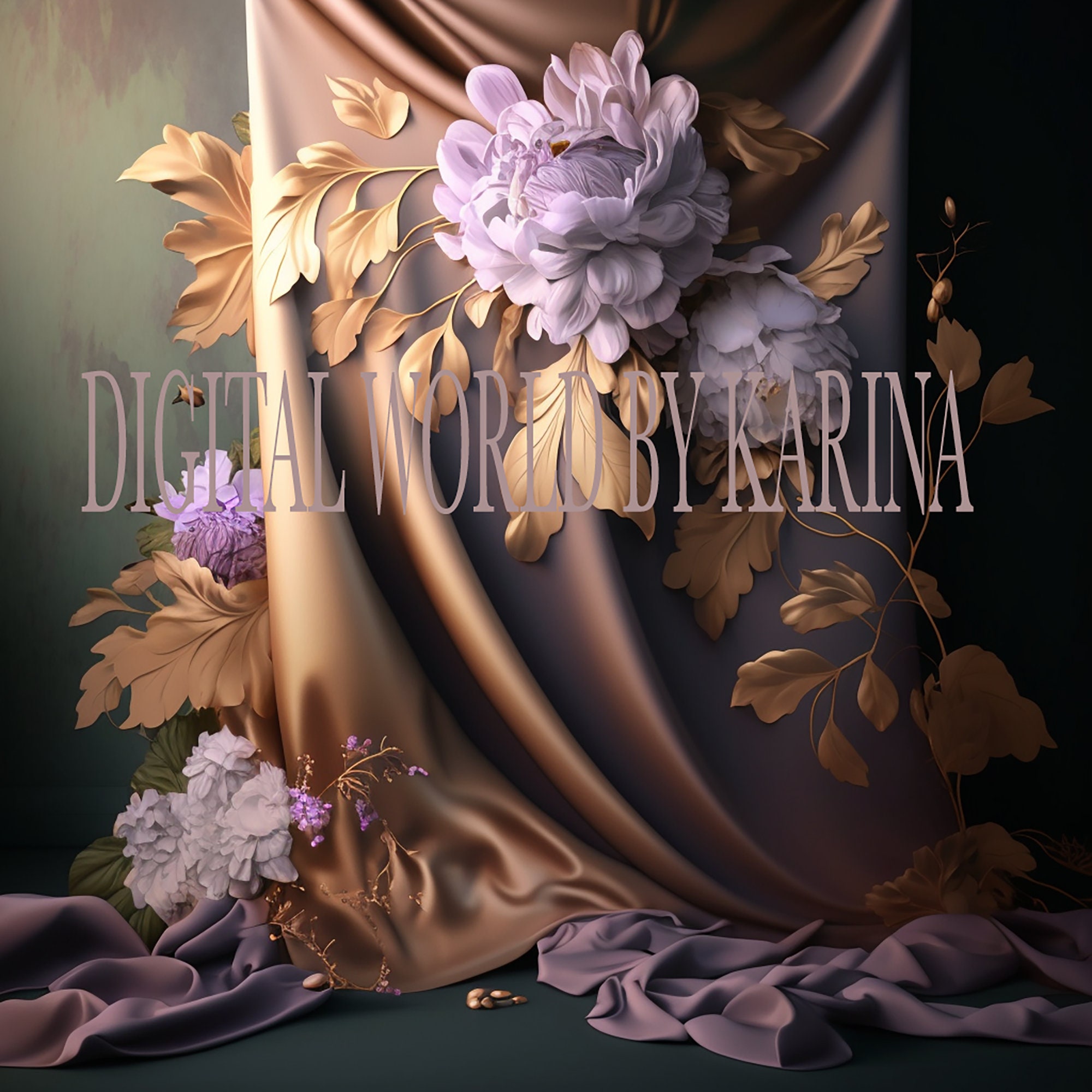 300 DPI Floral Backdrops Gold and Purple - Etsy