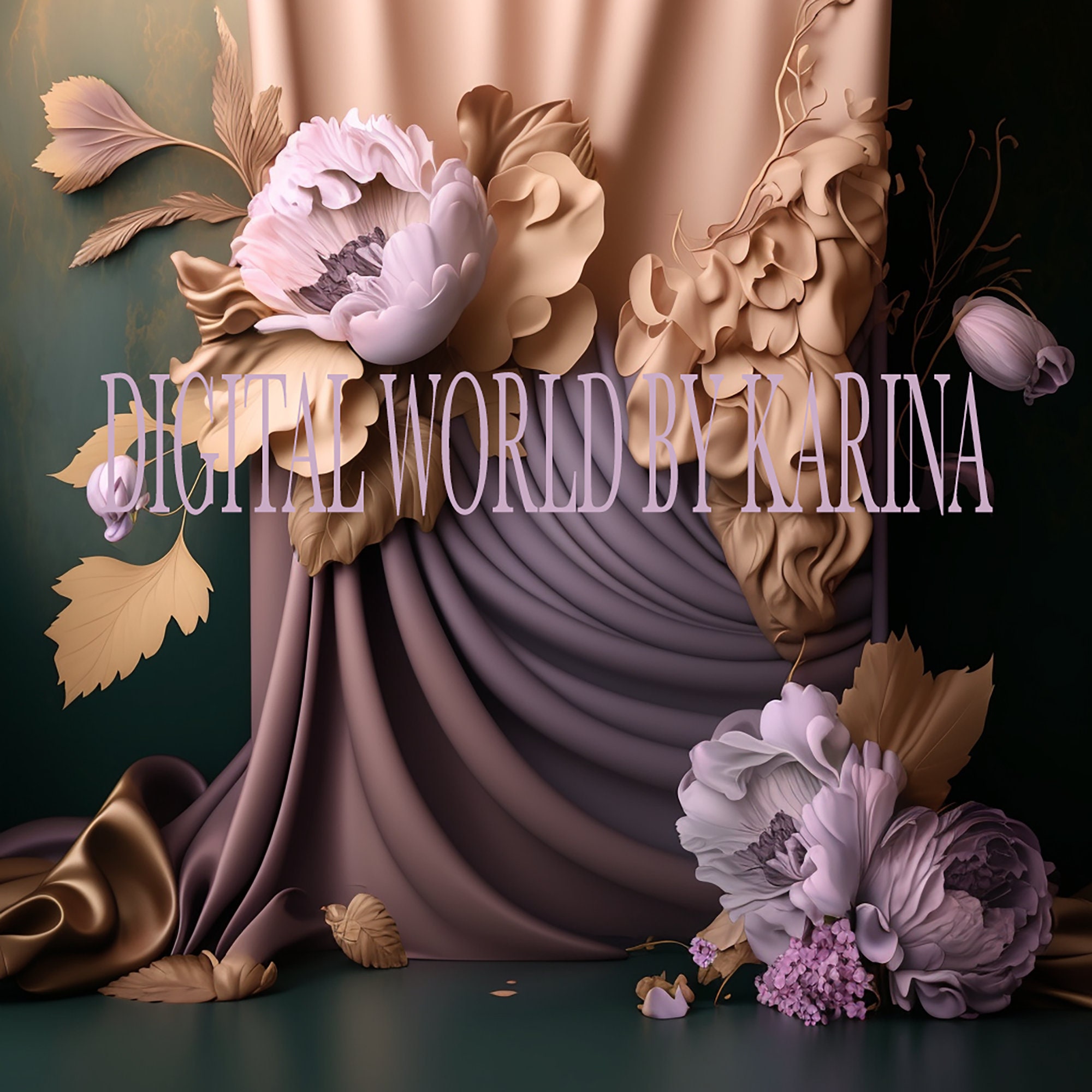 300 DPI Floral Backdrops Gold and Purple - Etsy