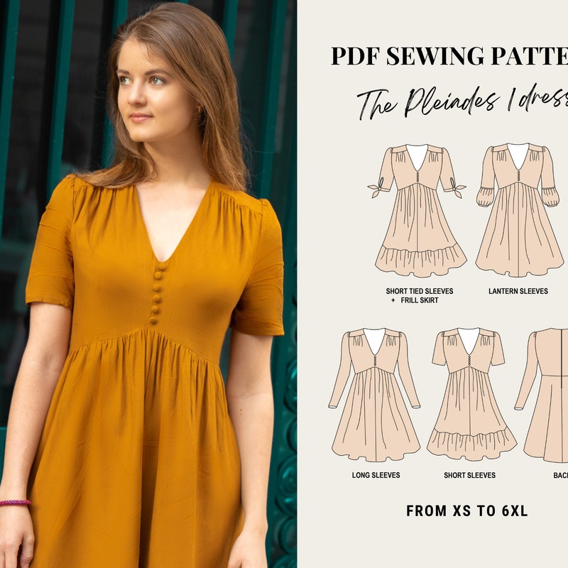 Short French Dress Pattern - Etsy