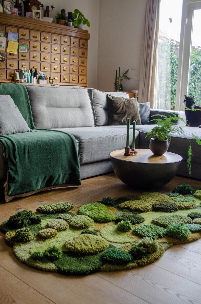 Handtufted Rug Landscape Rug Moss Rug 3D Carpet Forest - Etsy