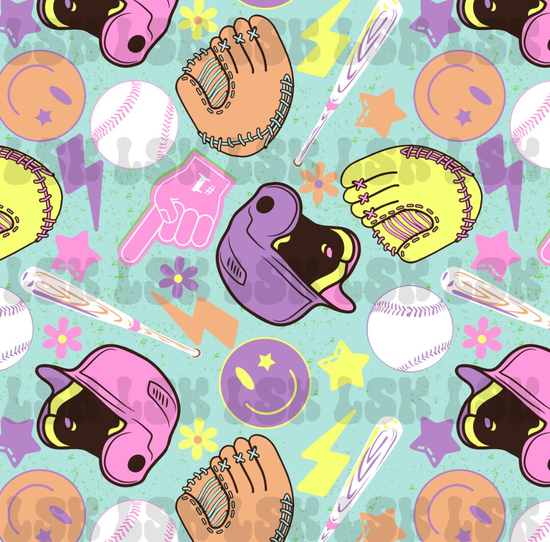 Bright Girly Baseball Seamless - Etsy