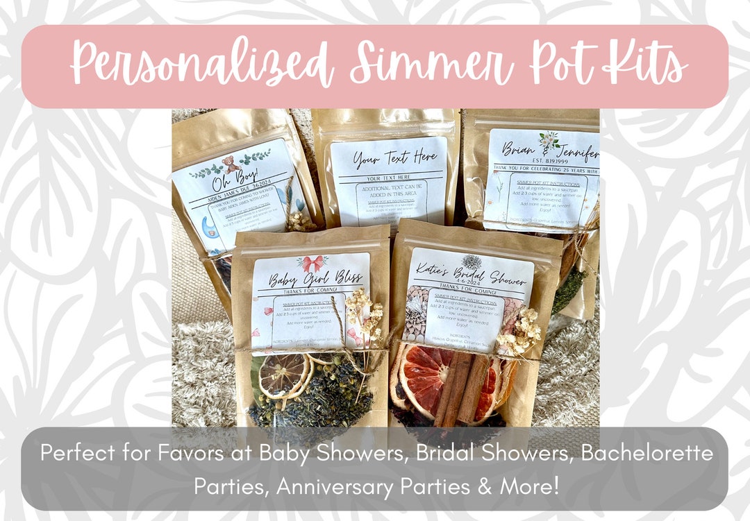 Personalized Simmer Pot Kits Stovetop Potpourri make Perfect Favors ...