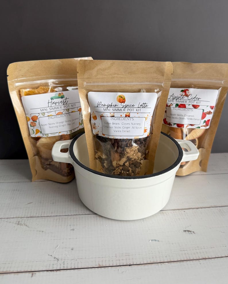 Fall Mini Scent Simmer Pot Kit Bundle: Apple Cider, Pumpkin Spice ...