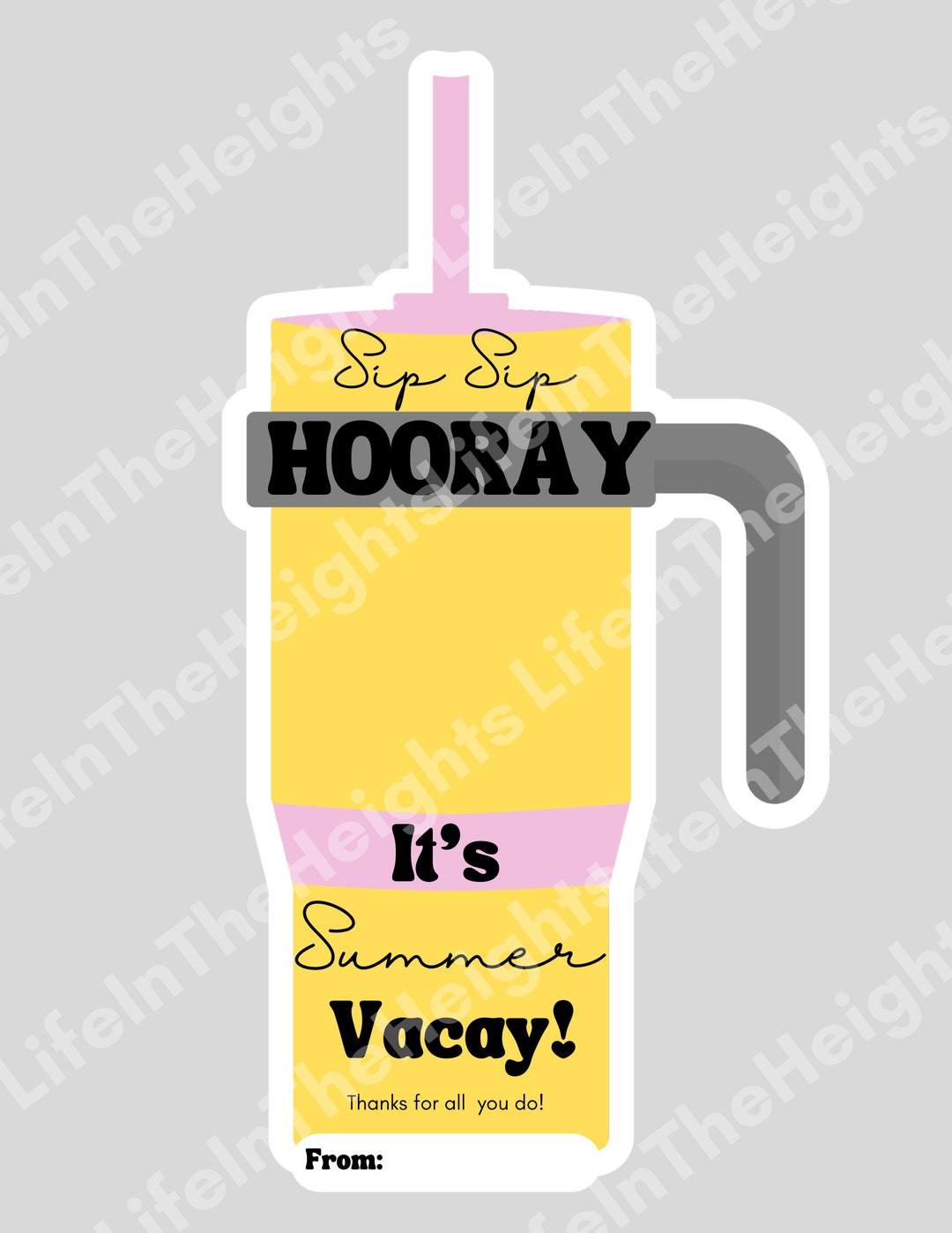 Sip Sip Hooray! It's Summer Vacay Tumbler Gift Card Holder - Png, Jpg ...