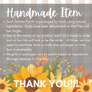 Fall Simmer Pot Kits - Stovetop Potpourri - Dried Fruits, Spices - Etsy