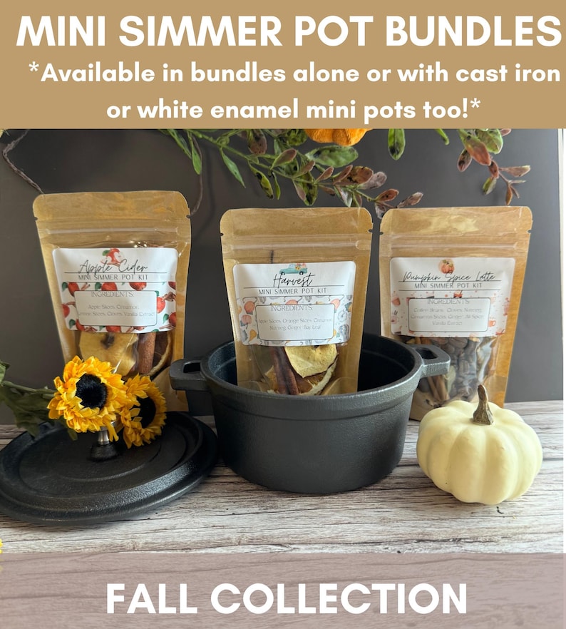 Fall Mini Scent Simmer Pot Kit Bundle: Apple Cider, Pumpkin Spice ...