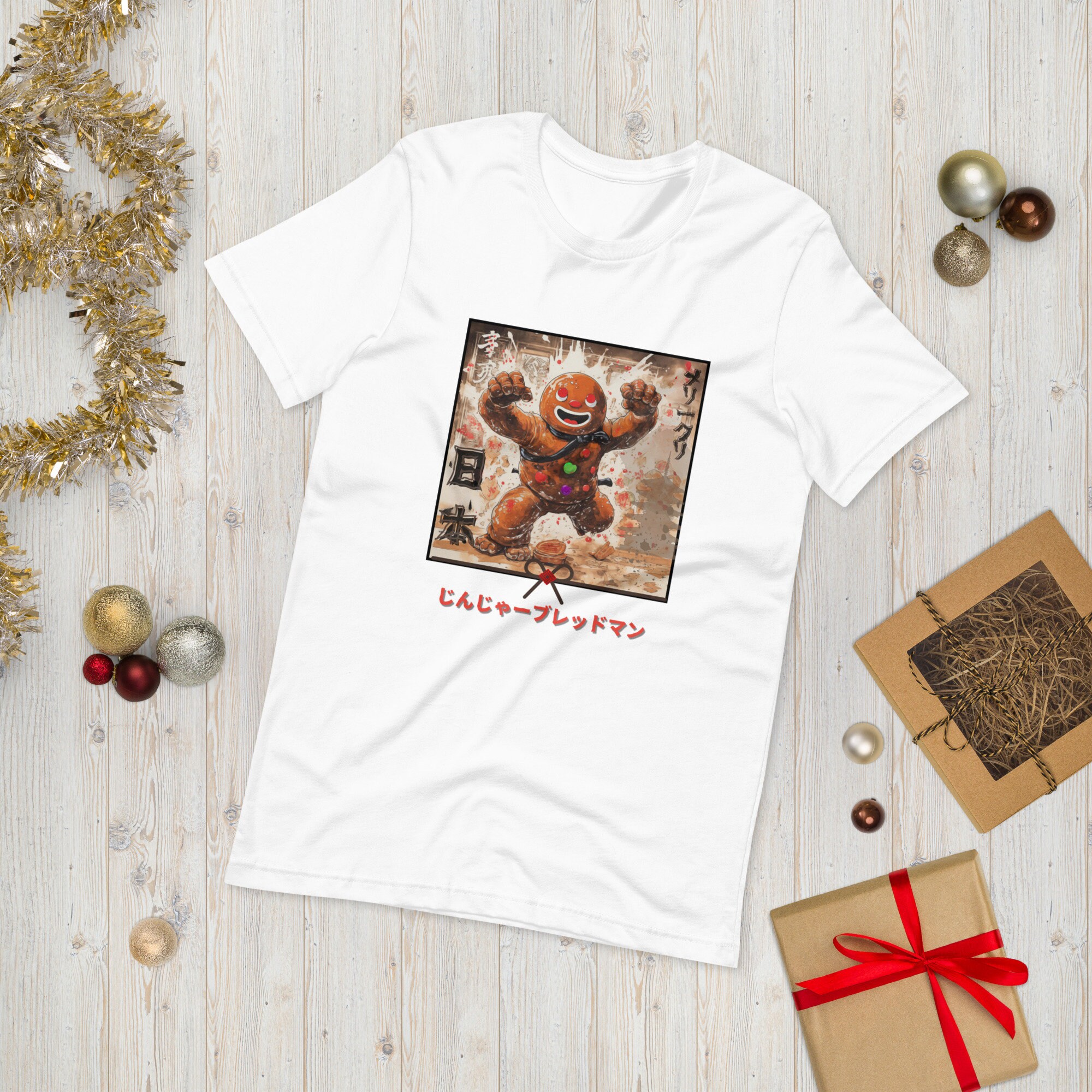 Gingerbread Man Warrior Japanese Style Tshirt, Kung Fu Funny Christmas ...