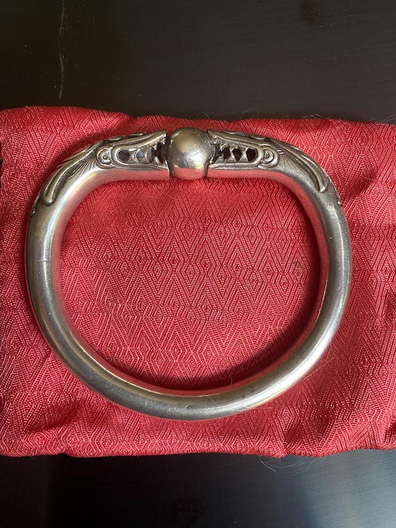 Antique Ching Dynasty Chinese Silver Double Dragon Ba… - Gem